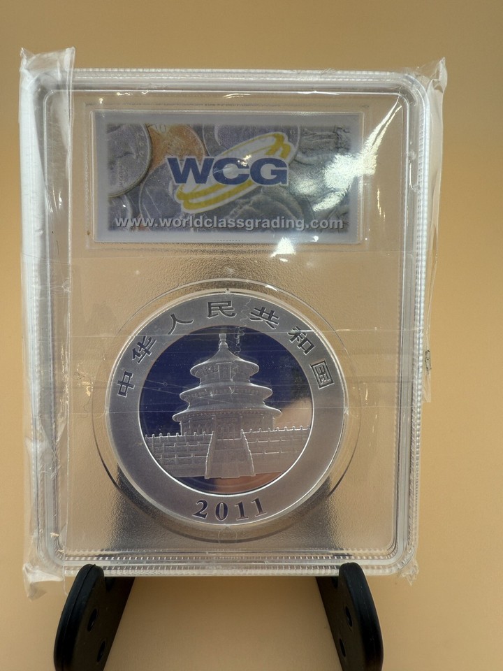 2011 10 YUAN China 1 oz Silver Panda WCG Mint State 70 New in wrapper ...