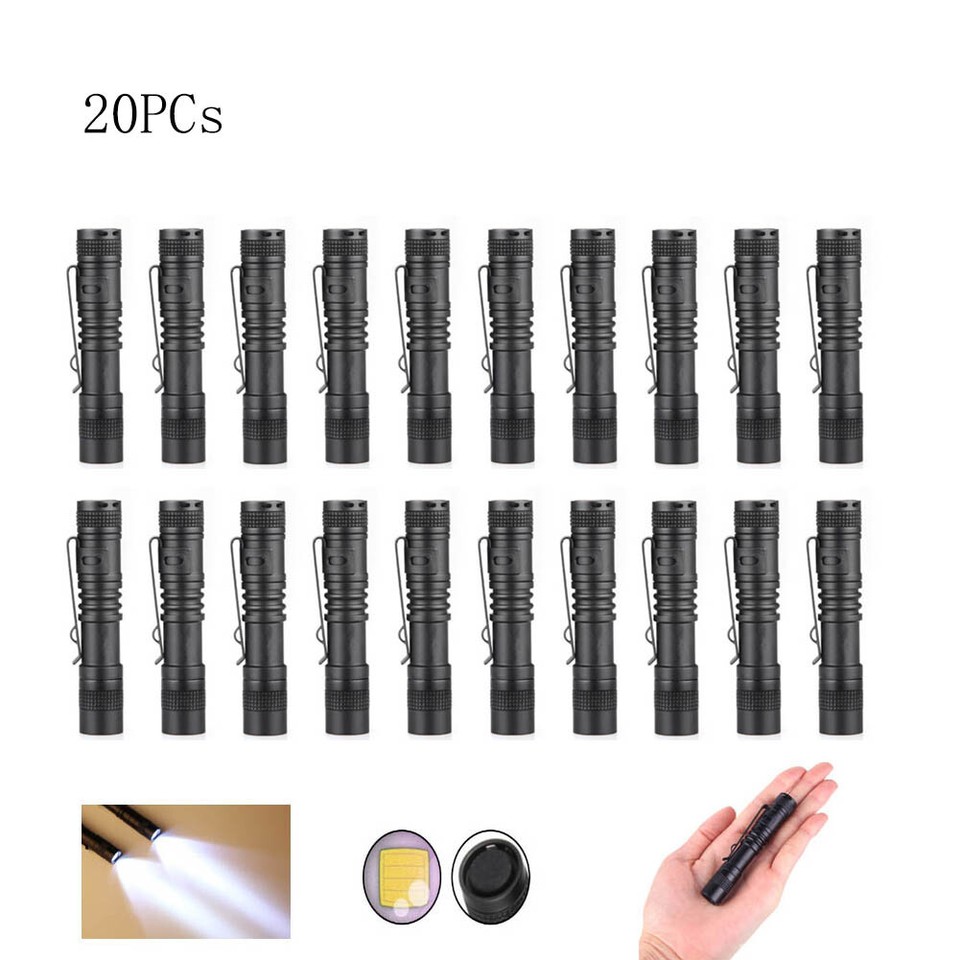 1~ 20x LED 1000 Lumens Mini Penlight Flashlight Torch Pocket Pen Light ...