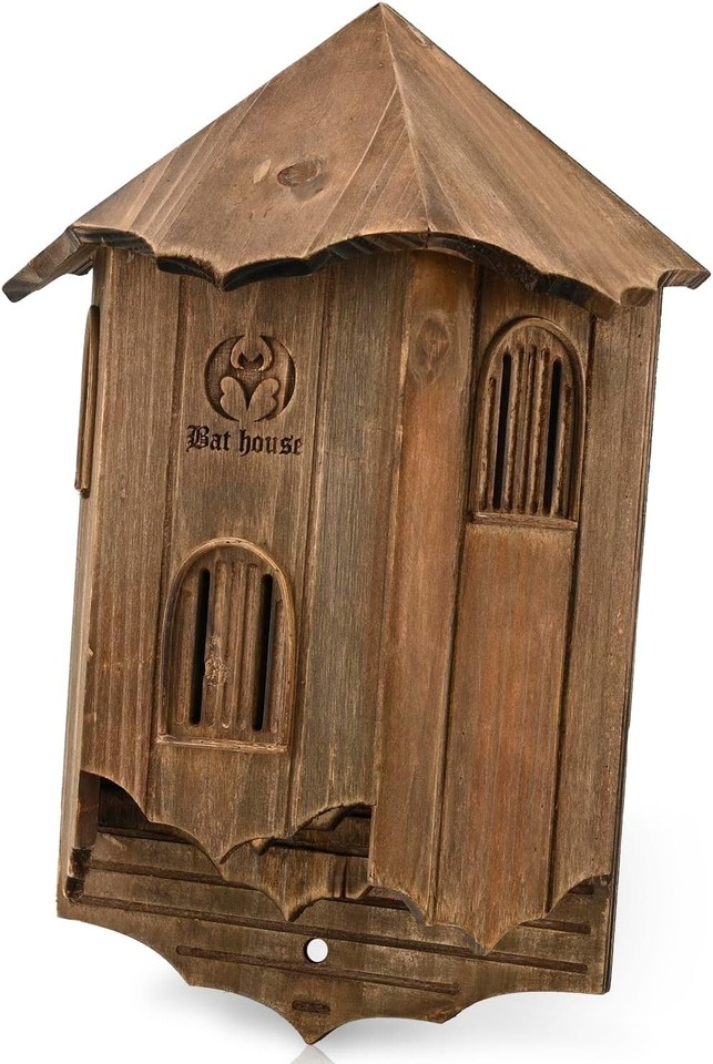 Wooden Bat House Large Wooden Castle Bat Outside Bat Box fr Outdoor Bat ...