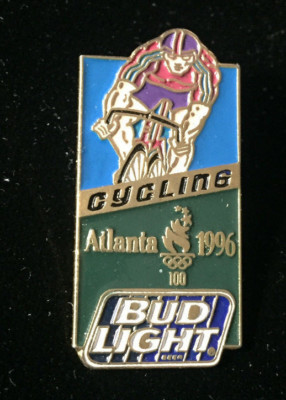 Bud Light Cycling 1996 Atlanta Olympics Pin pinback budweiser beer bike ...