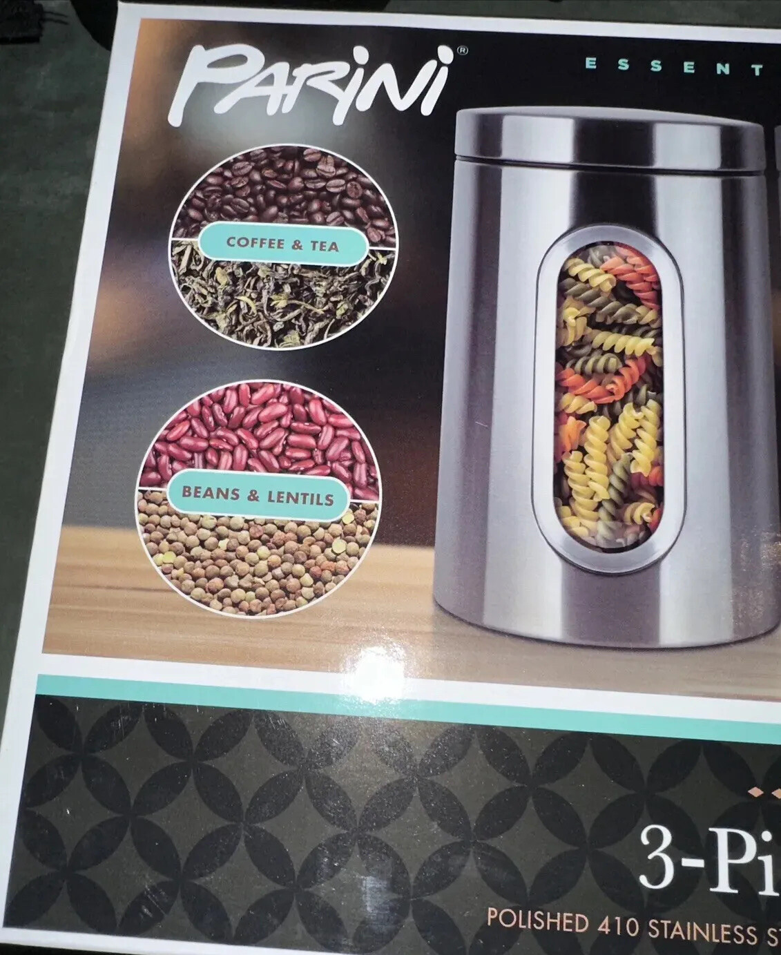 PARINI 3-piece Stainless Steel Storage Canister Set (New). 180oz Total ...