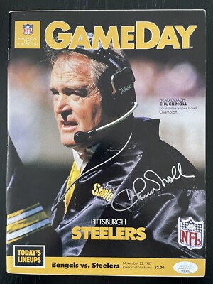 Chuck Noll Signed Steelers Program JSA COA NFL HOF Bengals 1987 | eBay