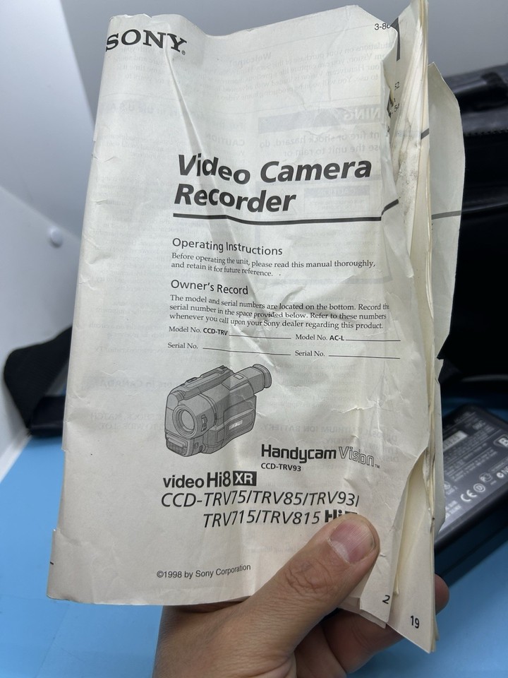 Rare Sony Handycam CCD-TRV85 Hi8 8mm Hi-Fi Stereo Video Camcorder ...