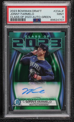 2023 Bowman Draft Class of Green Refractor /99 Jonny Farmelo PSA 9 MINT ...