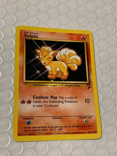 Pokemon TCG Basic Pokemon Vulpix 99/130 Base Set 2 Common Collectible ...