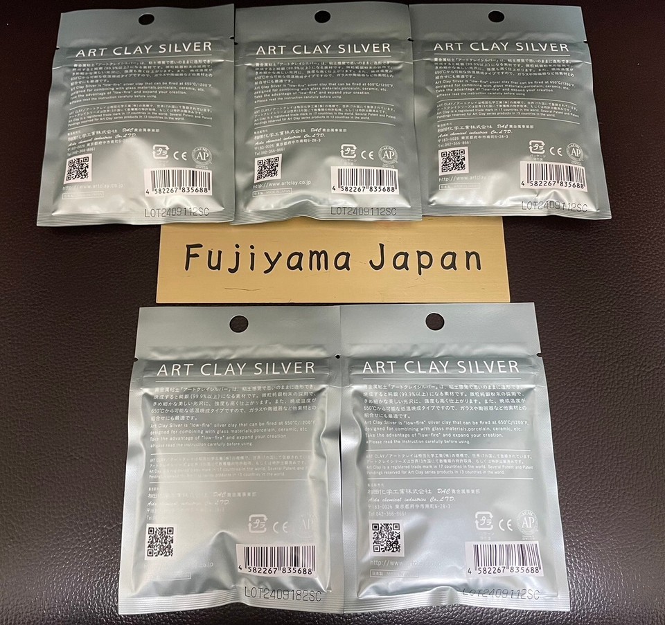 Art Clay Silver 50g Set of 5 Precious Metal Clay Original accessories ...