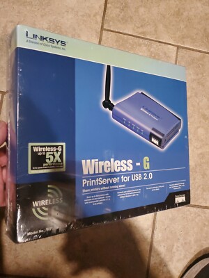 Linksys Print Server Wireless-G For USB 1.1 or 2.0 2.4GHz 802.11g NEW ...