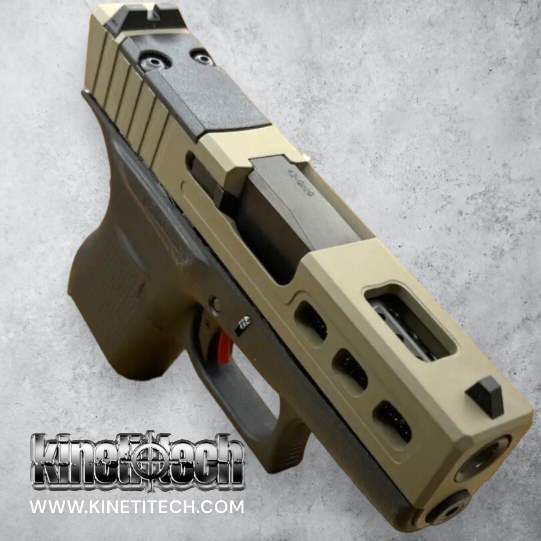 For Glock 43 43x FDE Complete Slide Lighting Ported RMSc Cut PORTED ...