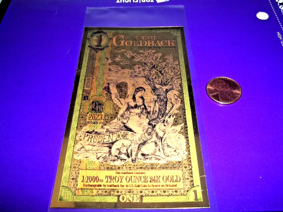 24K GOLD #1 UTAH GOLD BACK NOTE, INFUSED BILL | eBay