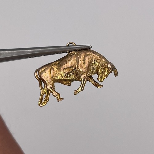 14K Solid Yellow Gold Bull or Steer Charm 5.7 grams 1" | eBay