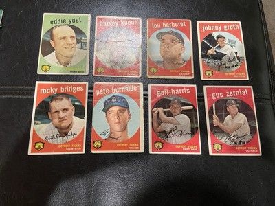 1959 Topps Baseball Detroit Tigers Lower Grade Lot (8 Cards) #2 - #409 ...
