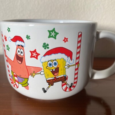 Spongebob Squarepants Patrick Candy Cane Ceramic Christmas Coffee Mug ...