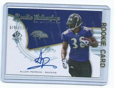 2008 SP=Allen Patrick on card rookie autograph-Ravens/Oklahoma | eBay