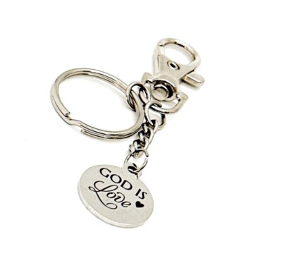 God Is Love Charm Keychain, Christian Love, Faith Gift, Baptism Gift ...