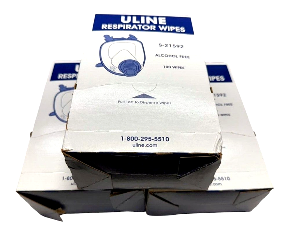 (Box of 100) Uline S-21592 Resipirator Wipes Alcohol for sale online | eBay
