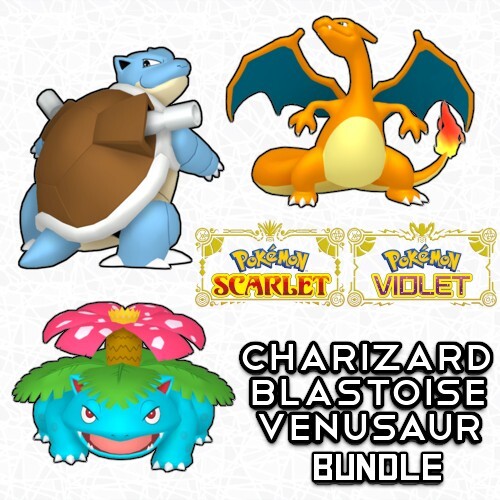 Non-Shiny Charizard Blastoise & Venusaur Bundle 6IV Pokemon Scarlet ...