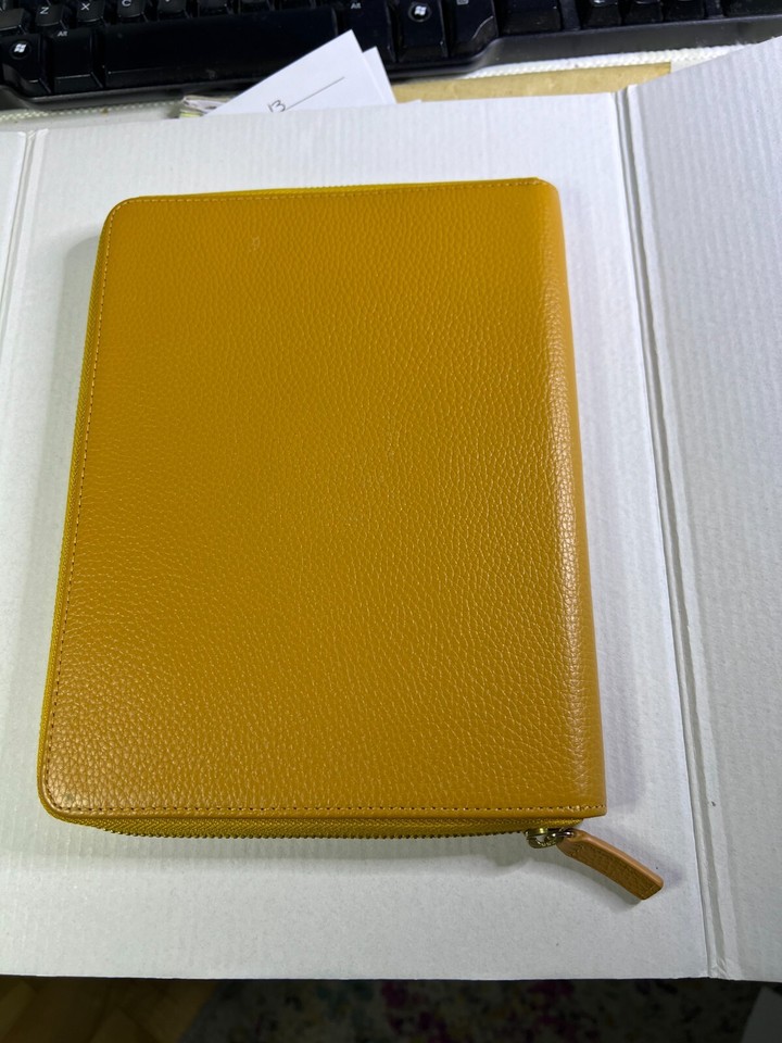 Moterm Zipper Planner Cover, A5 Sz. Pebbled 'Mustard' Color Leather ...