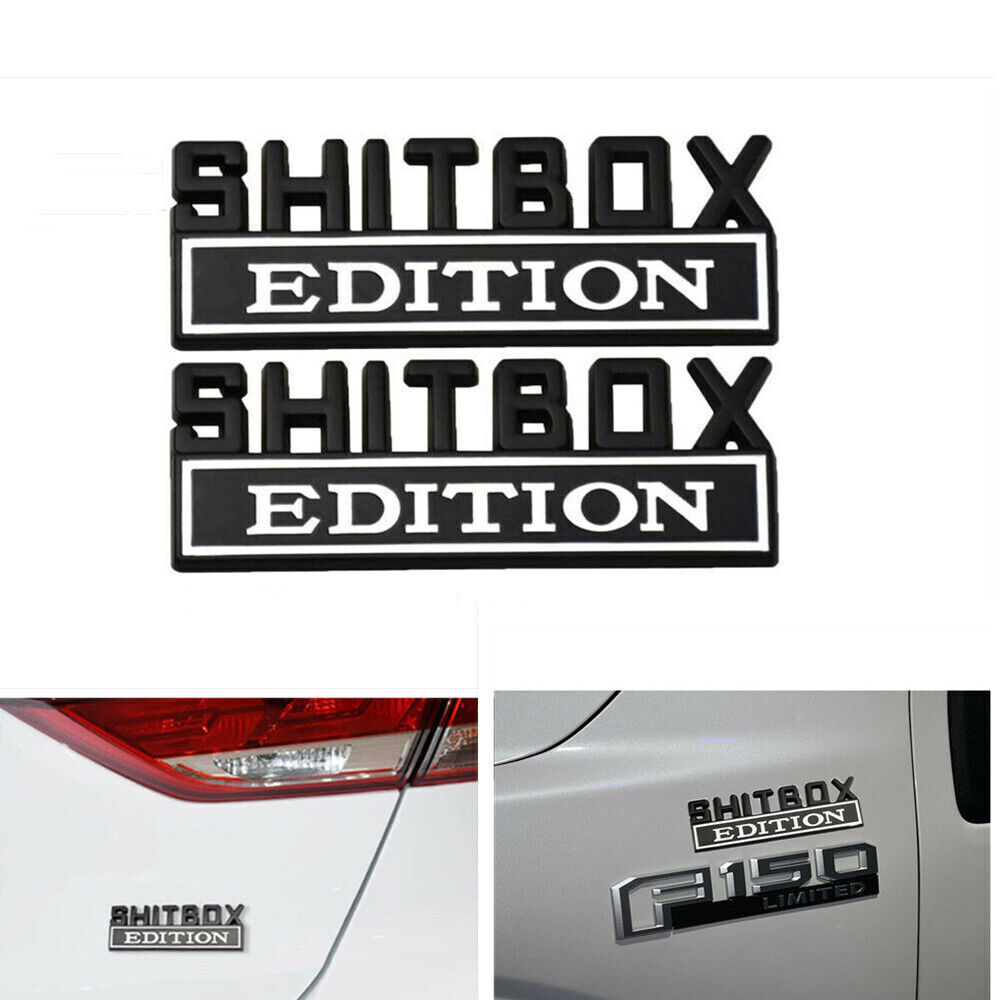 NEW SHITBOX EDITION Chrome Metal Emblem Decal Badge Stickers for GM ...