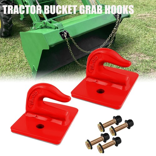 2x 3/8" Tractor Bucket Grab Chain Hooks For Skid Steer Loader Tractor ...