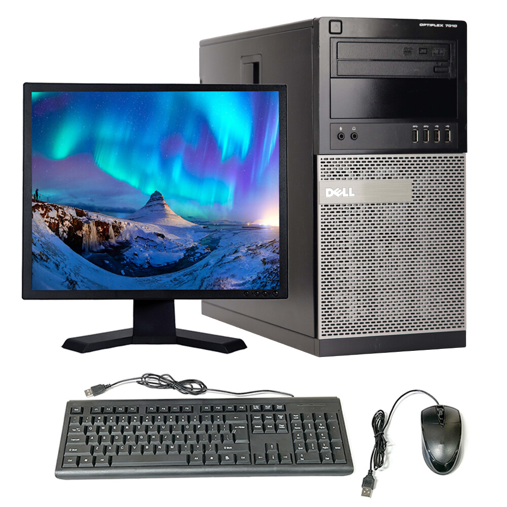 Dell Desktop Computer i7 16GB RAM 512GB SSD 1TB Dual 22" LCD Windows 10 ...