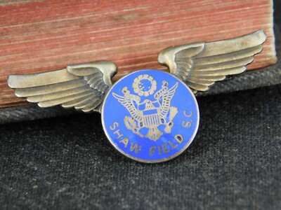 Shaw Field SC Sterling Silver WWII Army Air Corps Enamel Eagle Wings ...