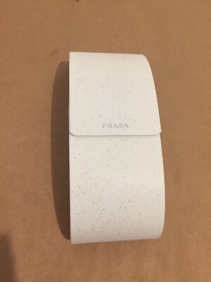 Prada Large hard sunglasses/eye glasses case magnetic eyeglasses White ...