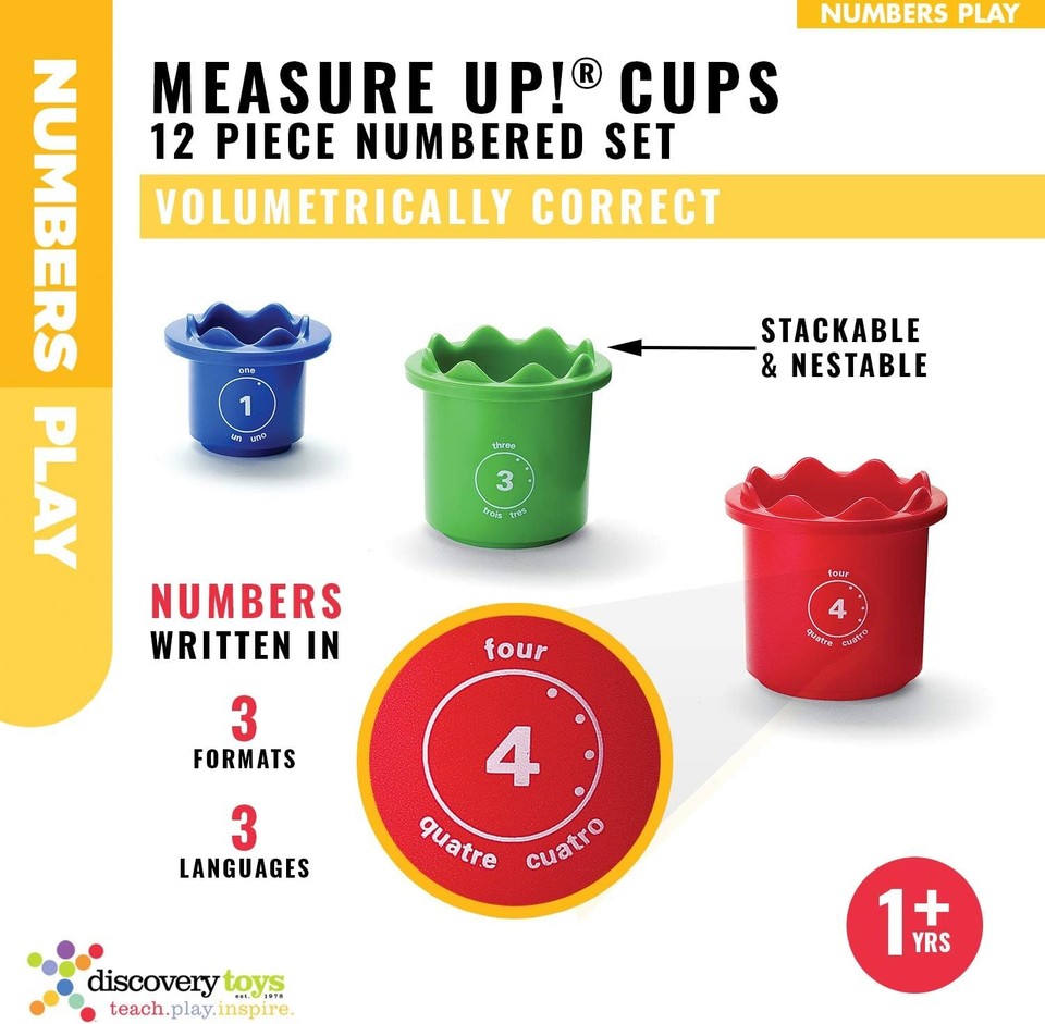 Discovery Toys Measure UP! Cups | Educational Stacking & Nesting 12 ...