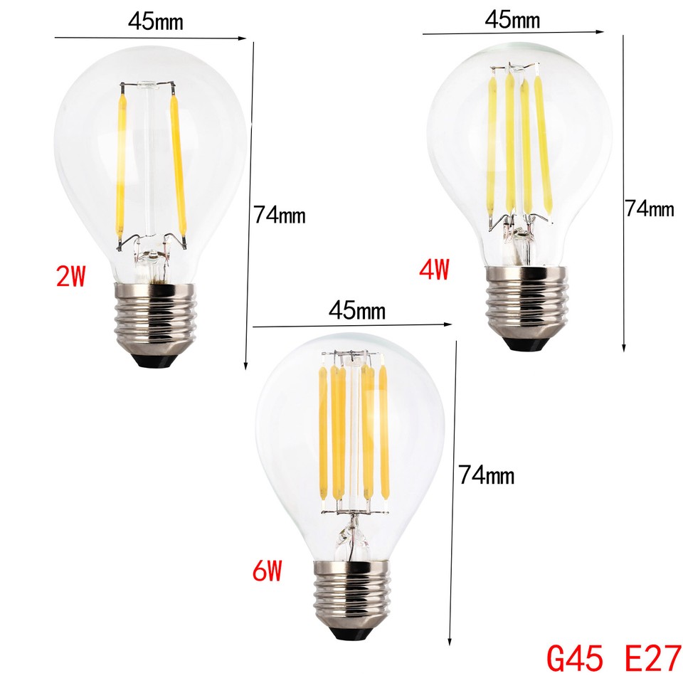G45 LED Bulb Filament Light E27 B22 E14 LED Lamp Replace 20w 40w ...