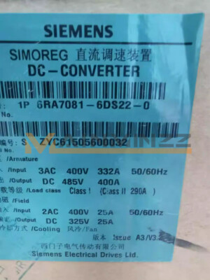 6RA7 081-6DS22-0 NEW SIEMENS DC GOVERNOR 6RA7081-6DS22-0 DC Master ...