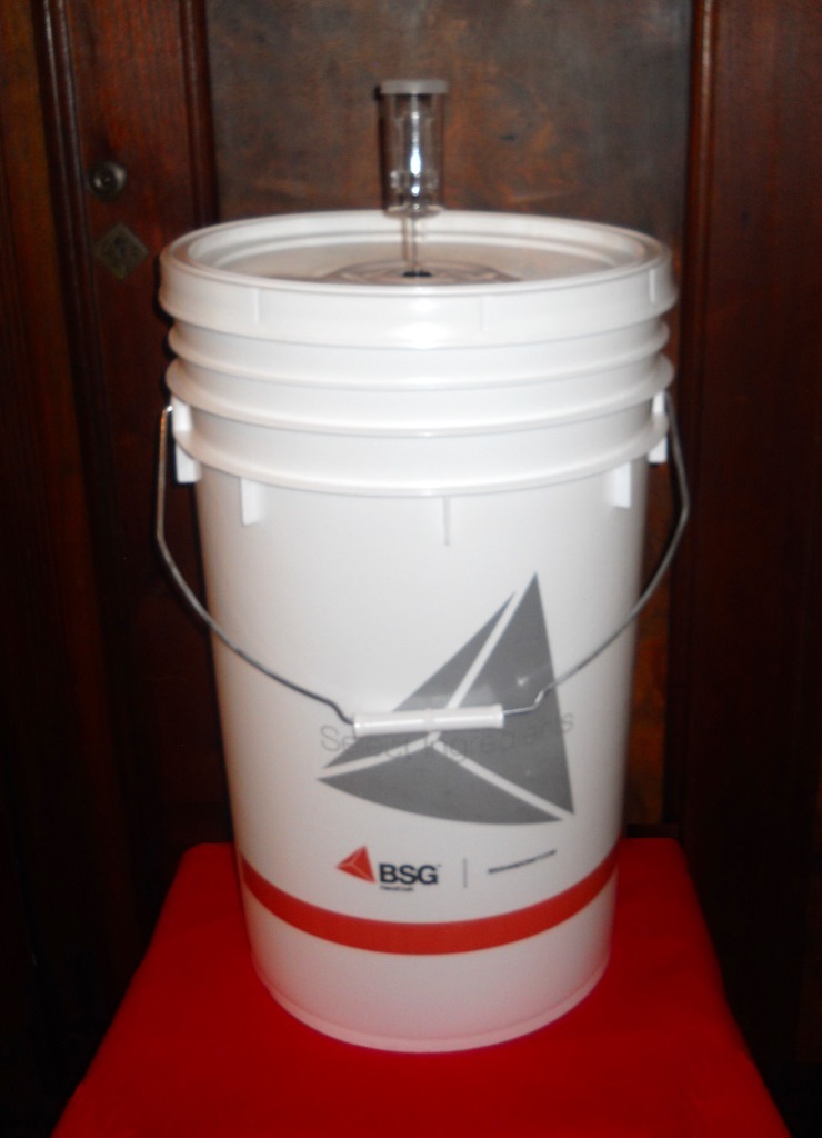 FERMENTATION BUCKET 6.5 GALLON PRIMARY w/ LID+AIRLOCK HOME BREWING BEER ...
