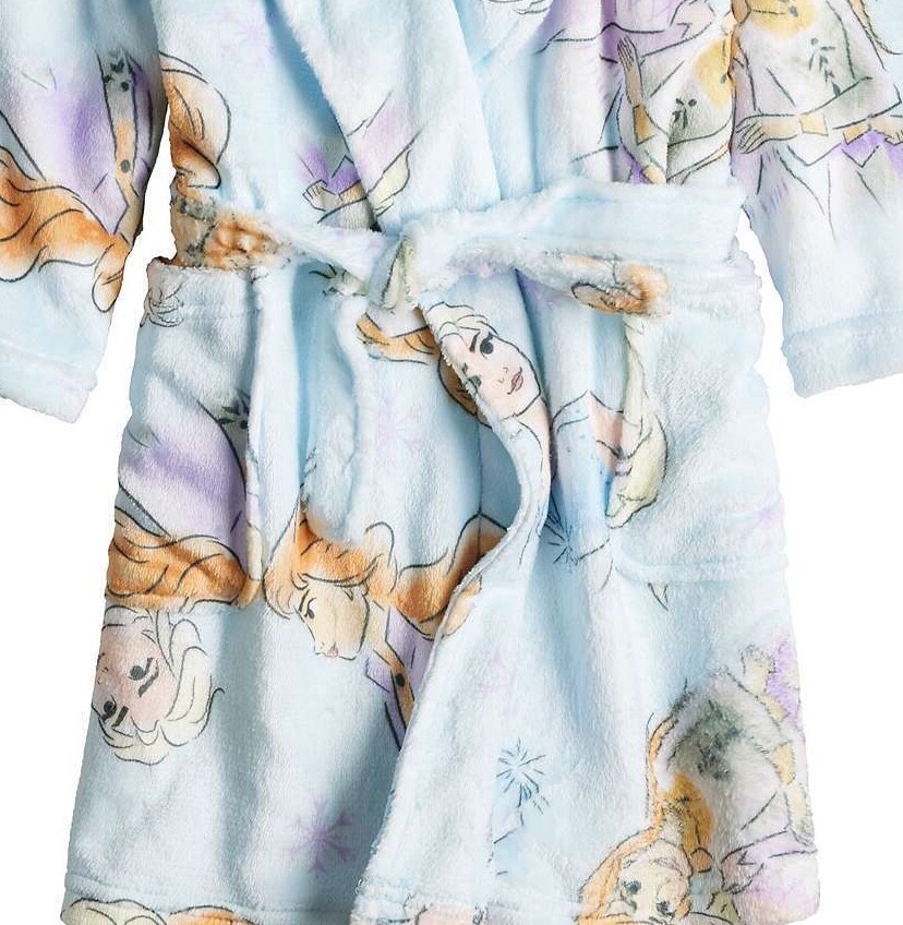 $36 DISNEY Girl Frozen Robe Bathrobe Elsa Anna Pajama Cover Toddler 2T ...