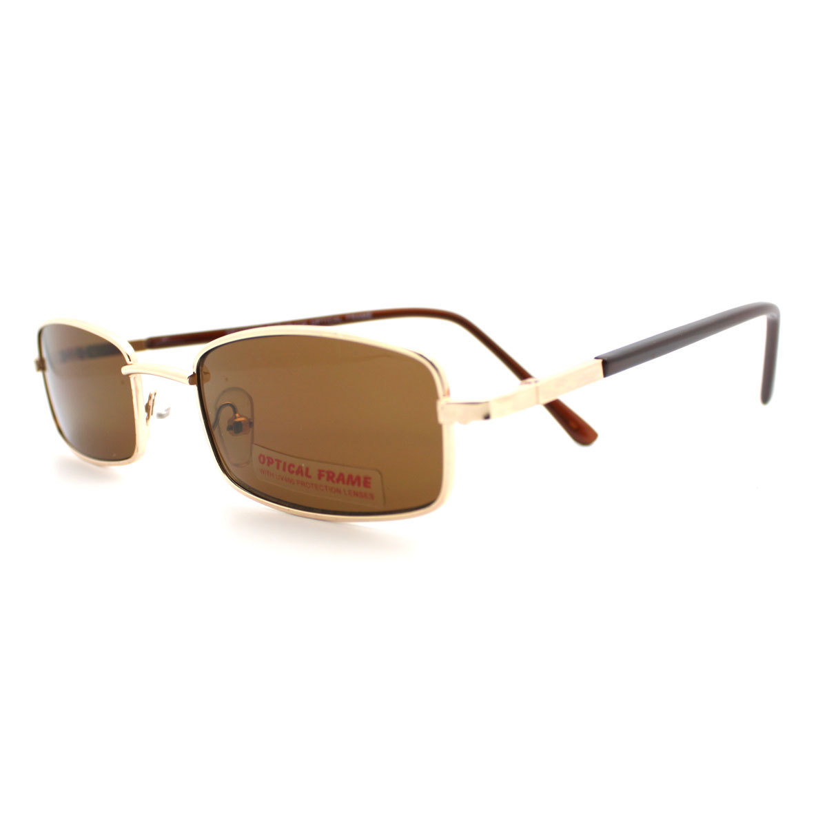 Small Rectangular Sunglasses for Men Women Metal Rim | eBay