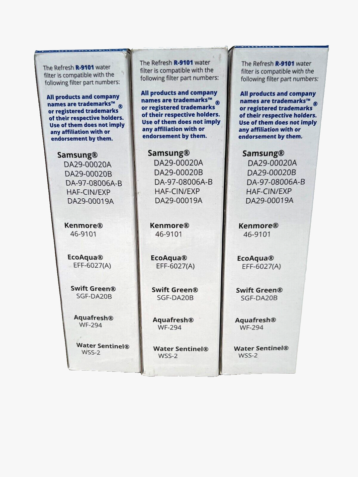 Lot of 3 Refresh Replacement Refrigerator Water Filter Samsung Model R ...