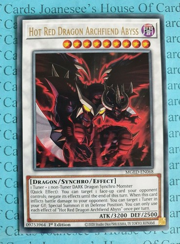 Hot Red Dragon Archfiend Abyss MGED-EN068 Gold Rare Yu-Gi-Oh Card 1st ...