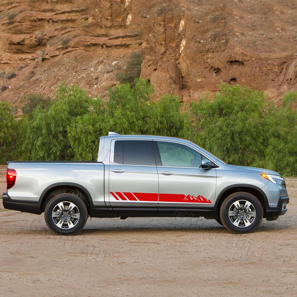 2x Mountain stripe Graphics Car Door Side Skirt Sticker For Car SUV MPV ...