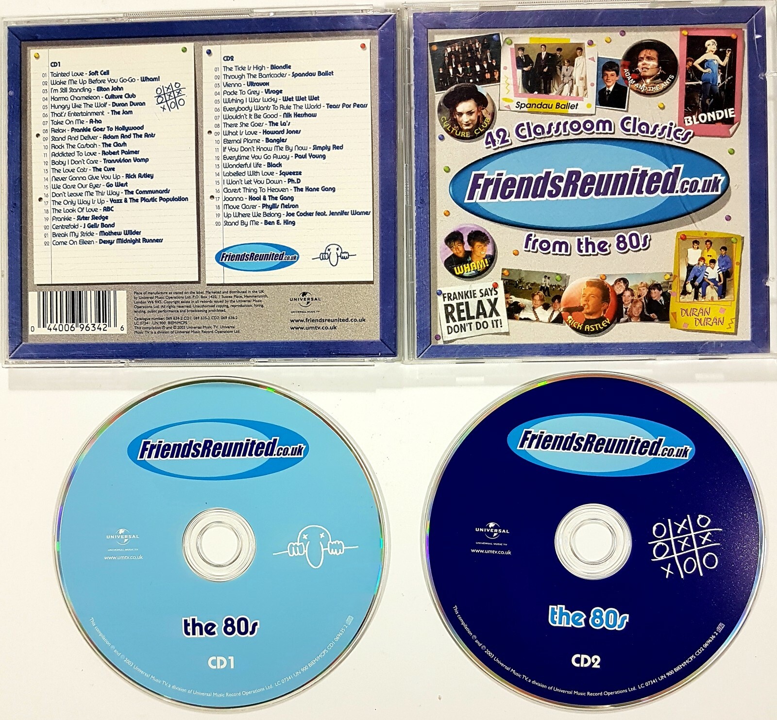 2 CD Music FRIENDS REUNITED 80s Classroom Classics WHAM/A-HA/CLASH/CURE ...