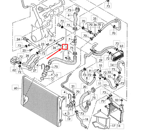 NEW AUDI A3 8P RADIATOR LOWER COOLANT HOSE 3C0122051BK OEM NO DUTY TO ...