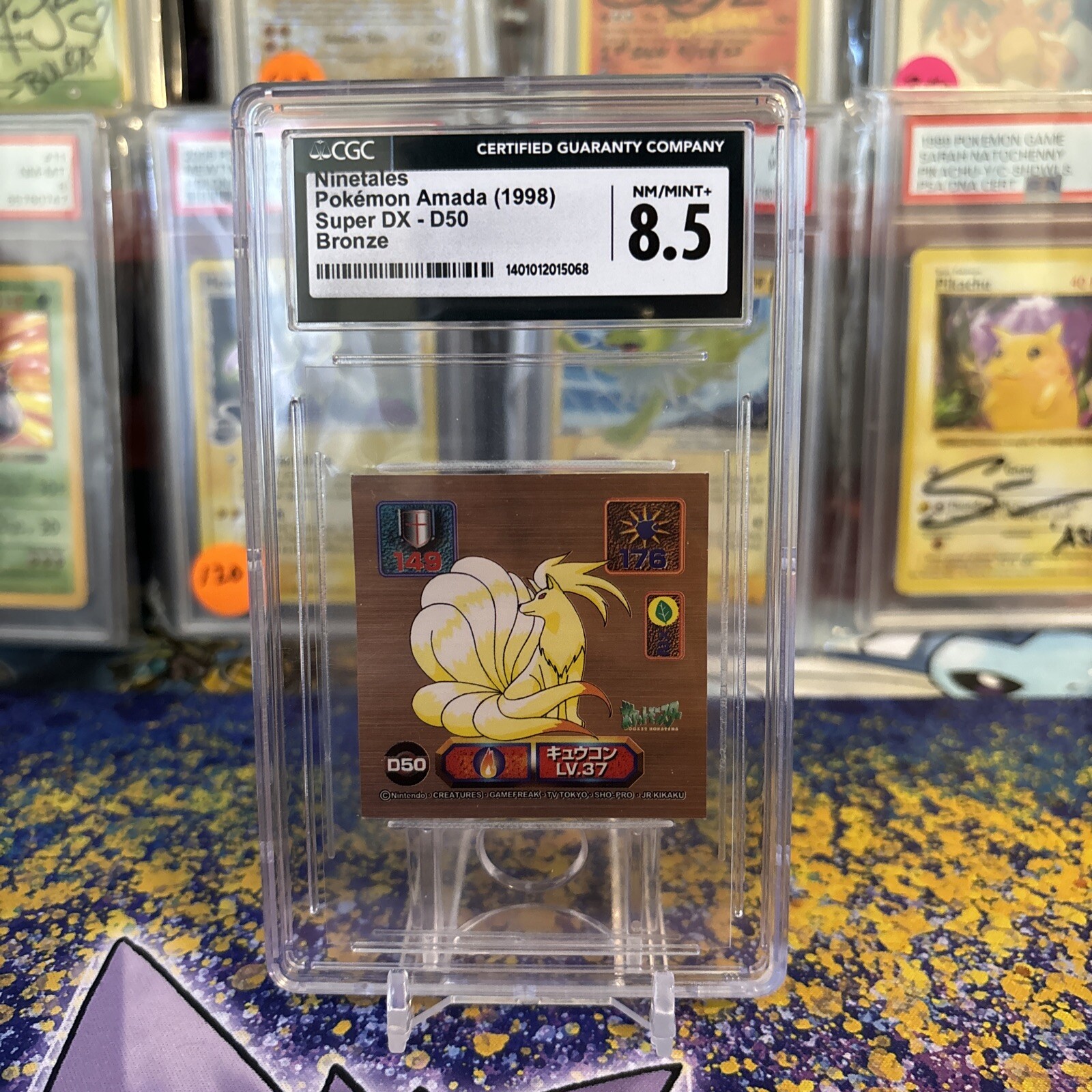 Pokemon Ninetales #D50 Amada Japanese Super DX Sticker CGC 8.5 NM/Mint+ ...