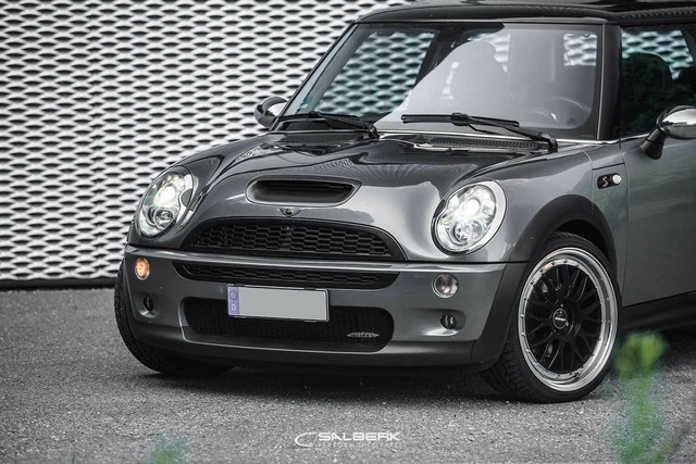 Black Carbon Look Shiny Salberk Front Grille MINI COOPER S Grill R50 ...
