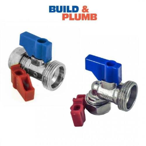 10 x Straight or Angled Washing Machine Dishwasher Water Valve Taps ...