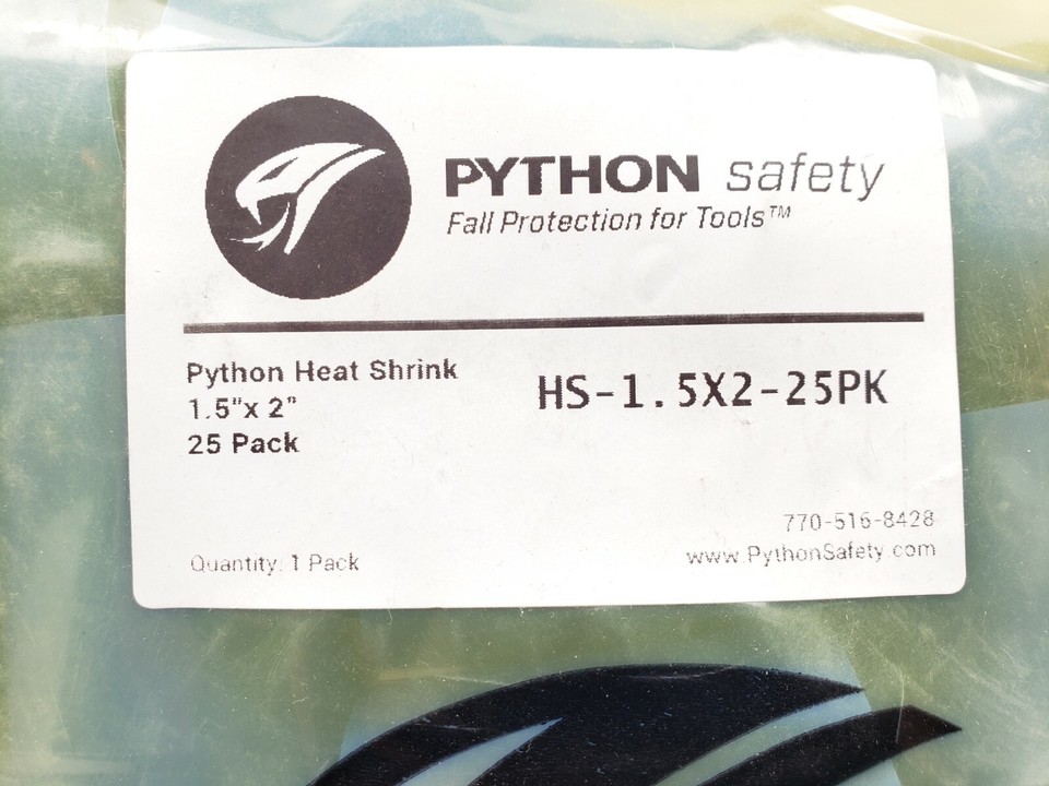 DBI-SALA Python Safety BLUE Flexible Heat Shrink 1.5" x 2" Tool Fall ...