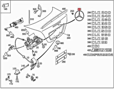 Genuine Trunk Lid Star Emblem Badge MERCEDES A209 C209 W209 Cabrio ...