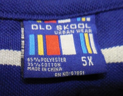 OLD SKOOL URBAN WEAR BLUE ORANGE WHITE 5XL POLO RUGBY SHIRT COTTON 5XL ...