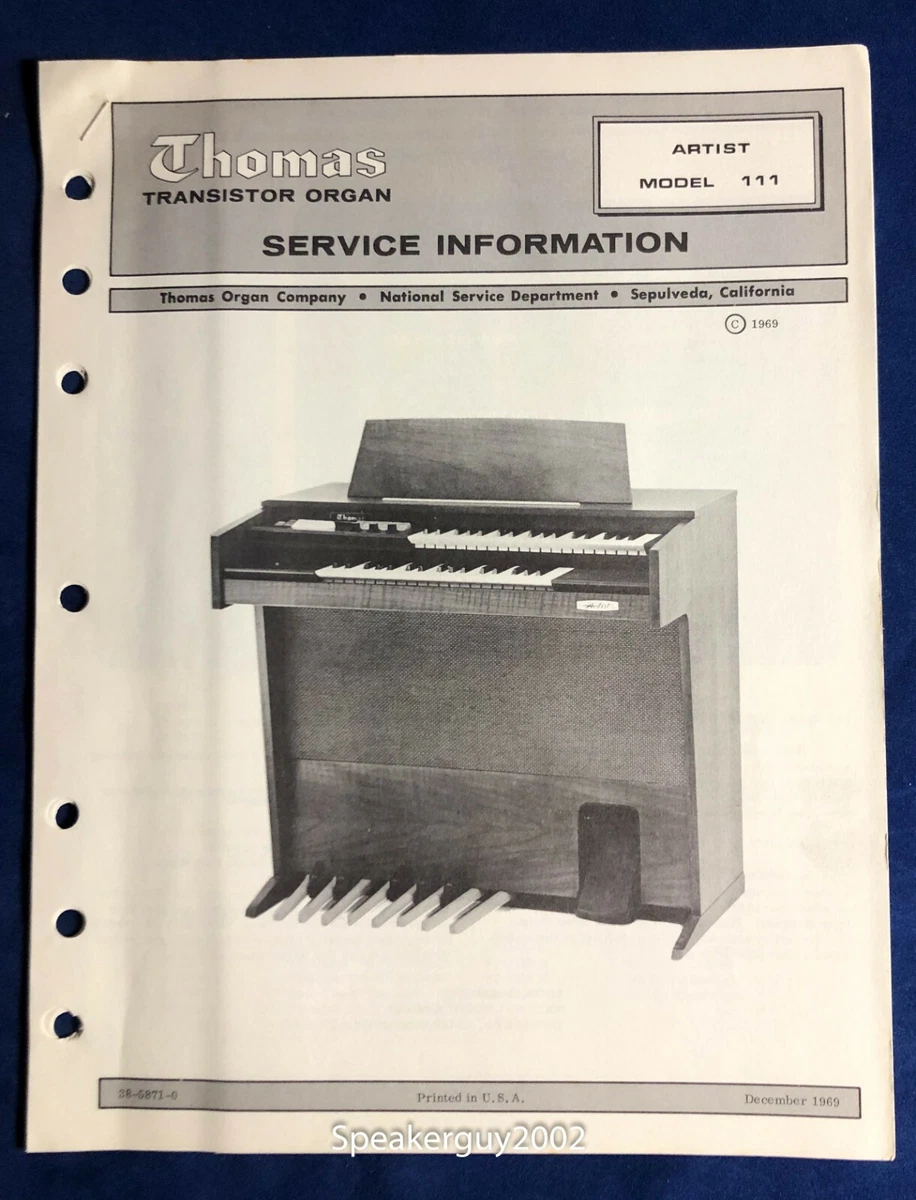 Thomas Organ Manual Online