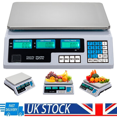 40kg Electronic Digital Price Scale for Food Meat Weighting Shop Retail ...