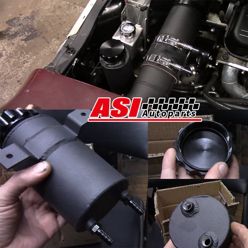 AF77-1015BLK Universal Aluminum Radiator Overflow Coolant Expansion ...