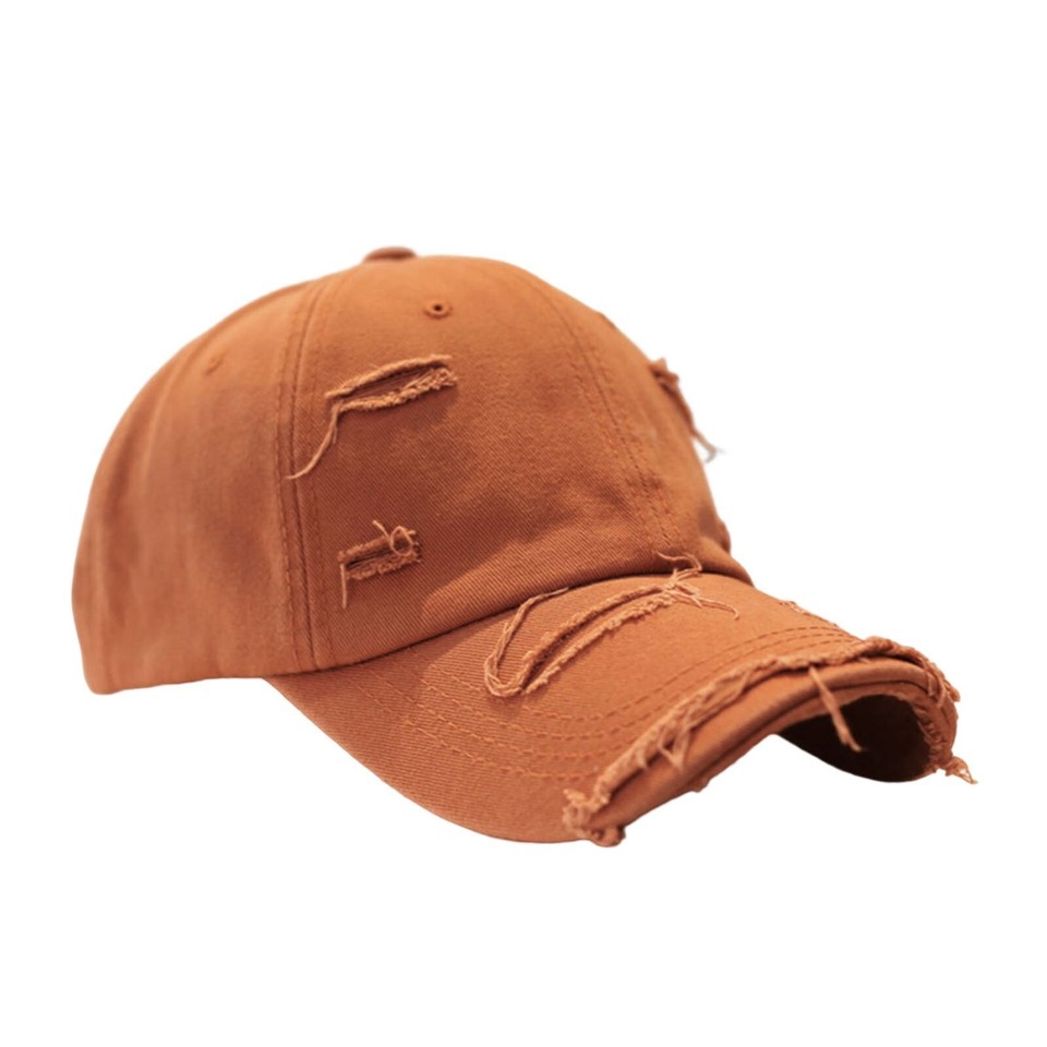 Orange Distressed Baseball Ball Cap Hat Dad Solid Blank, Plain Men ...