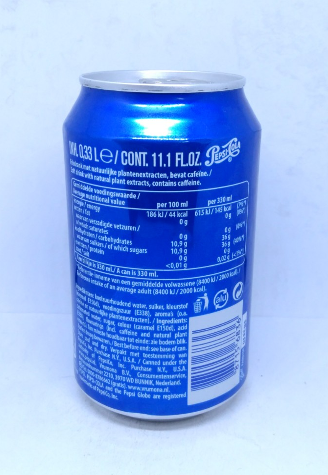 Etiqueta Nutricional De Pepsi