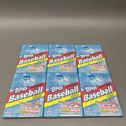 1992 TOPPS BASEBALL LOT OF (6) WAX PACKS 15 CARDS PER PACK - SEALED | eBay