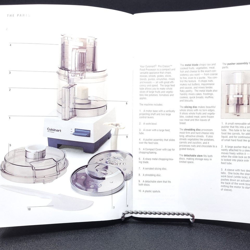 Cuisinart Pro Classic Food Processor Instructions Owners Manual Recipe ...